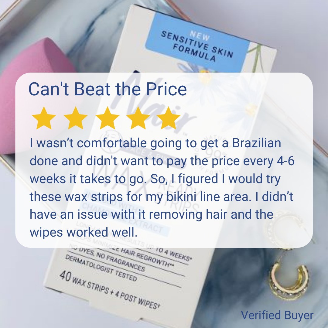 Nair Wax Ready Strips, Sensitive Skin: Face & Bikini – Nair Prep & Smooth